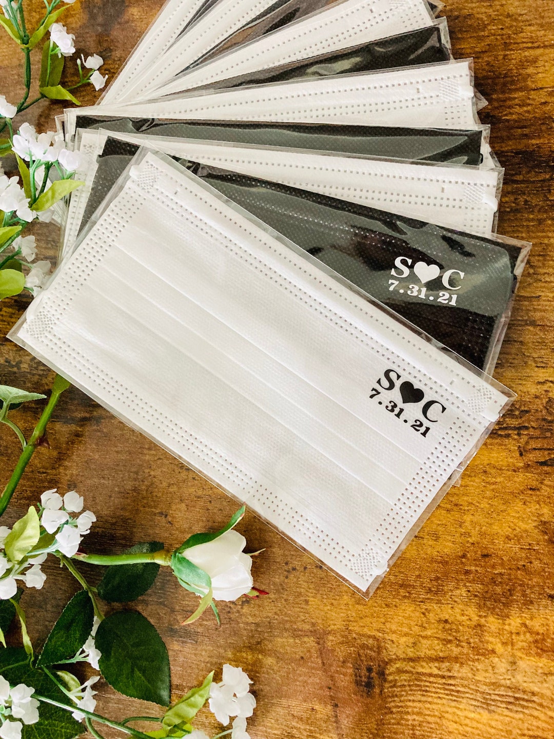 Disposable Wedding Masks for Guest, Individually Wrapped, Wedding ...