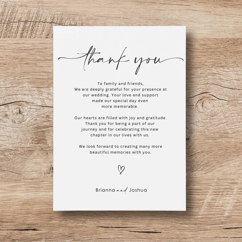 Reception Thank You - Etsy