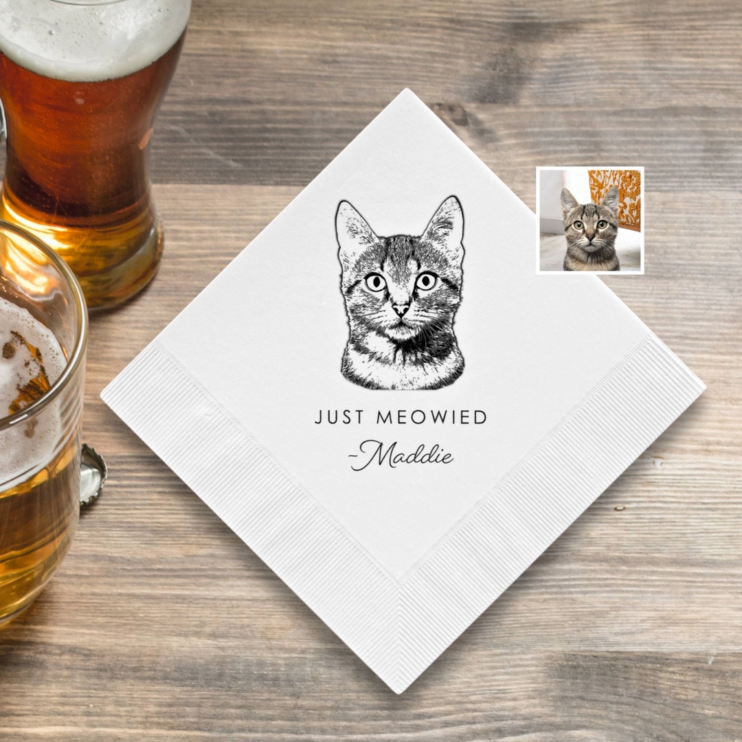 Personalized Pet Napkins – Custom Wedding Cocktail Napkins – Dog & Cat ...