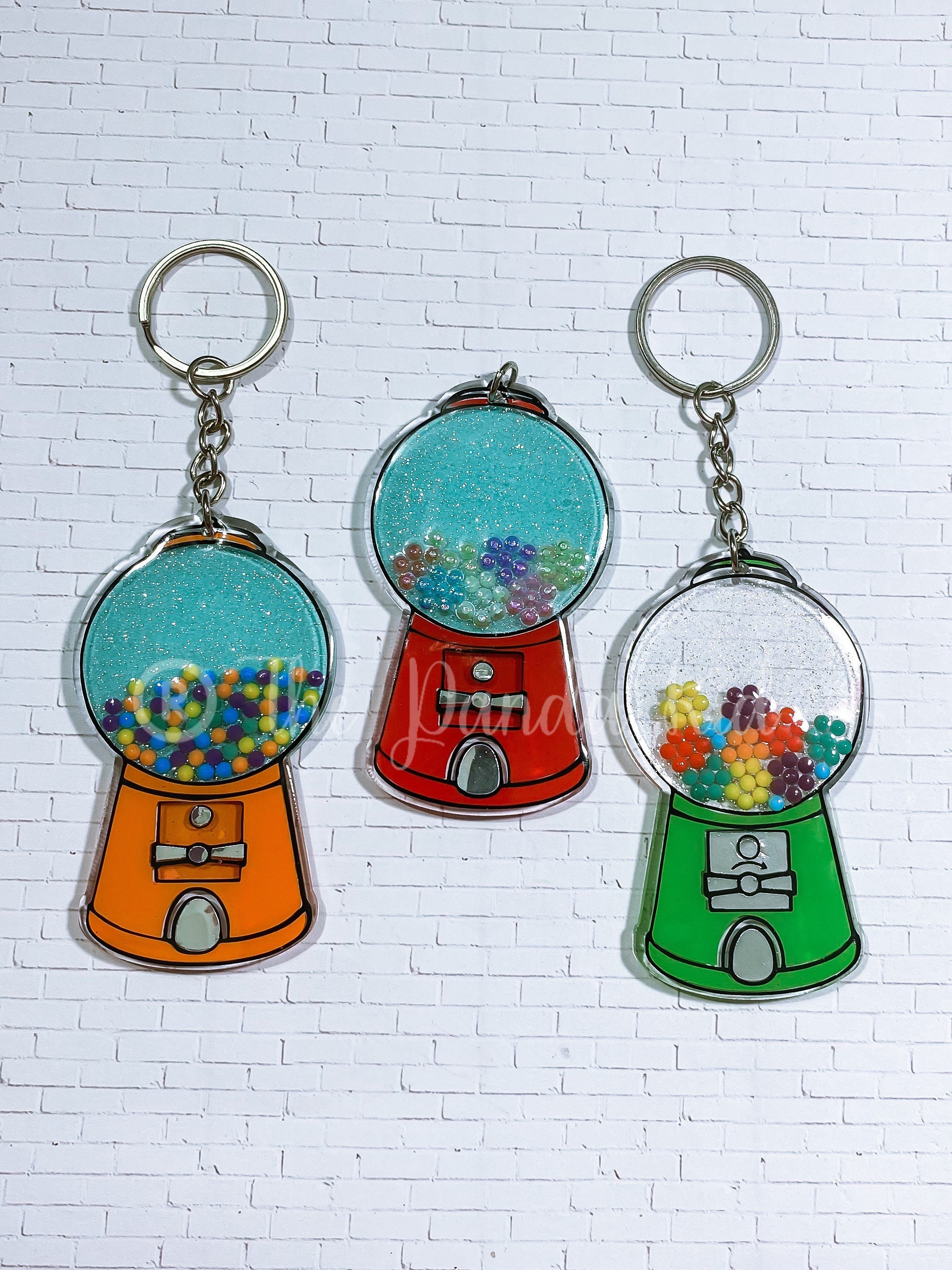 Candy Machine Keychain, Gumballs, Mini Machine, Novelty Keychain, Gifts ...