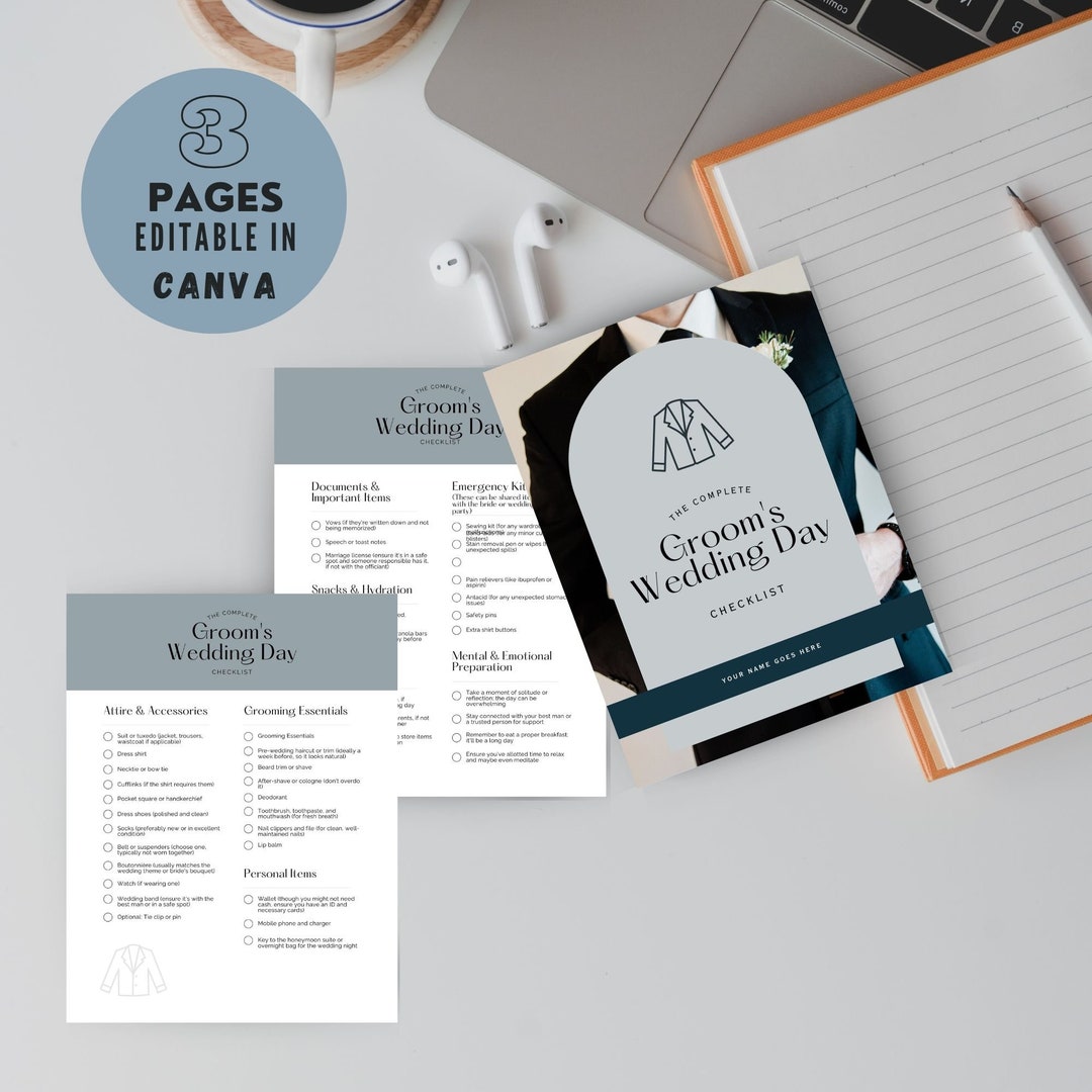 Wedding Checklist Groom's Wedding Checklist Groomsmen Checklist Wedding ...