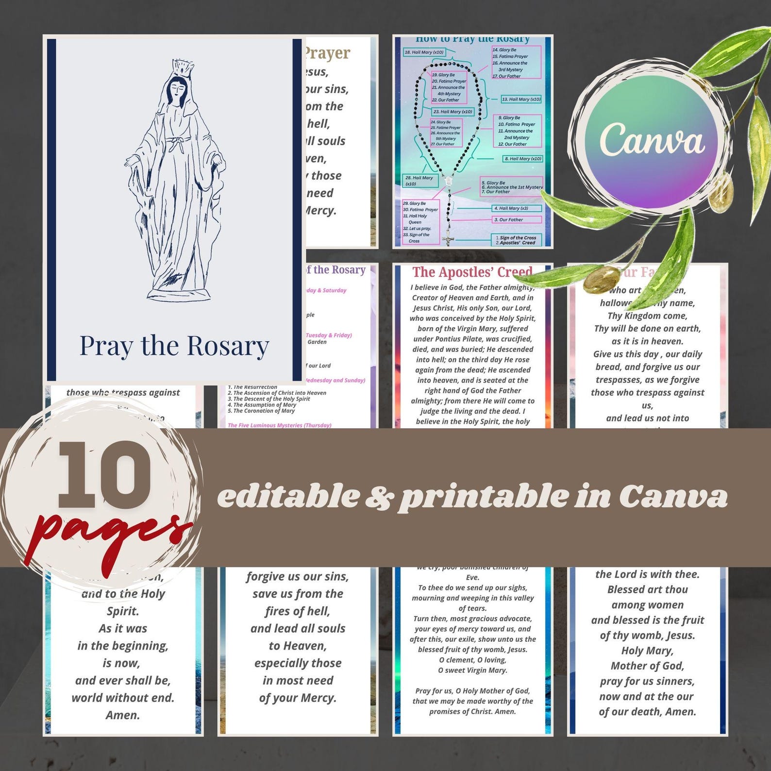 How to Pray the Rosary Printable Catholic Rosary Prayer Rosary Prayer ...