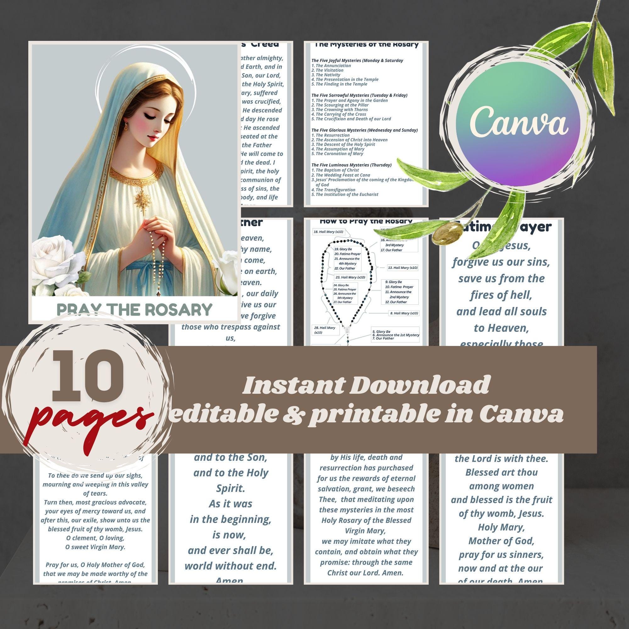How to Pray the Rosary Guide Catholic Prayer Booklet Step-by-step ...