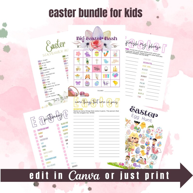 Easter Games for Kids, Easter Bingo, Easter Egg Hunt, Scavenger Hunt ...