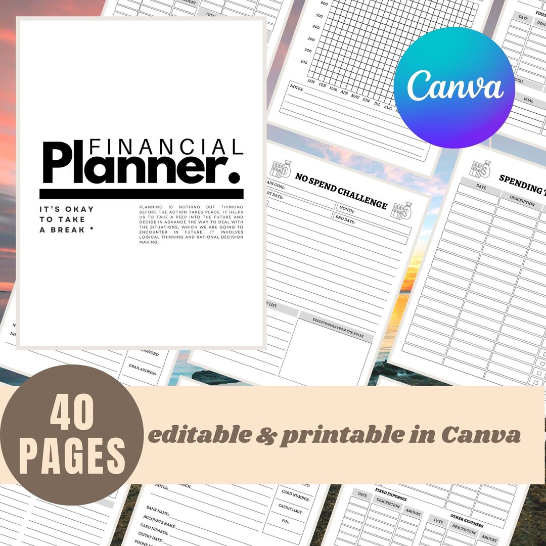 Printable Budget Financial Planner Monthly Financial Organizer Expense ...