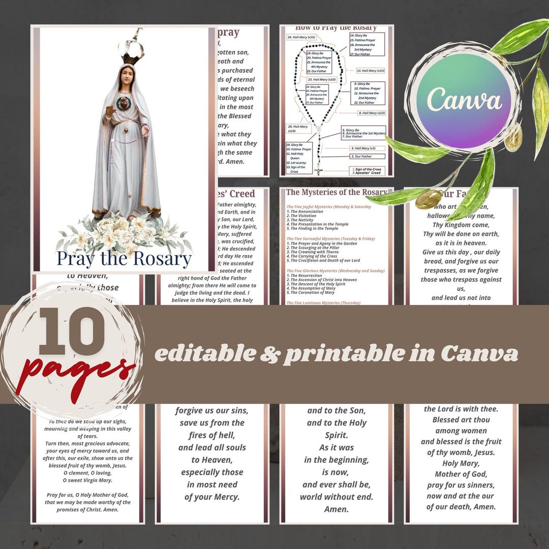How to Pray the Rosary Guide Catholic Prayer Booklet Step-by-step ...