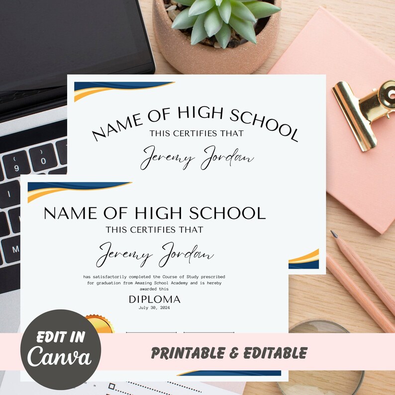 Printable School Diploma Home School Diploma Graduation Diploma ...