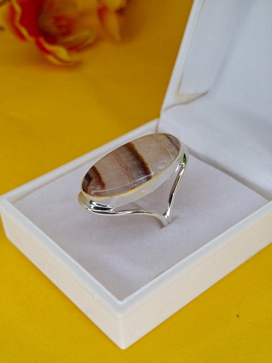 Handmade Botswana Agate/sulemani Hakik 925 Sterling Silver Ring Boho ...