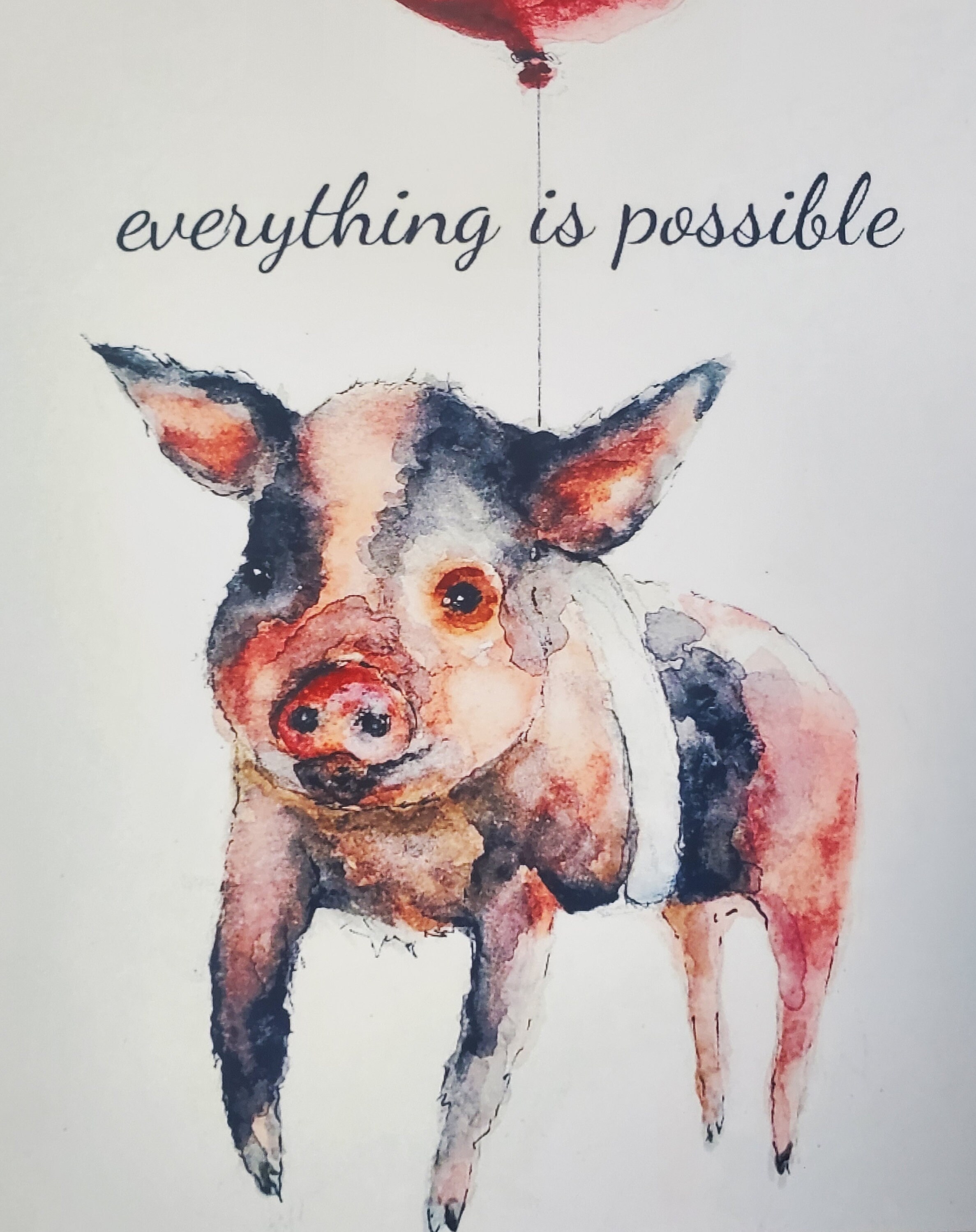 Pig Wall Art, Pig Watercolor Print, Inspirational Pig Print, When Pigs ...