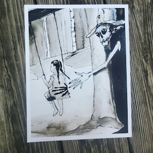 Spooky Monster Art Print, Foreboding Illustration, , Gothic ...