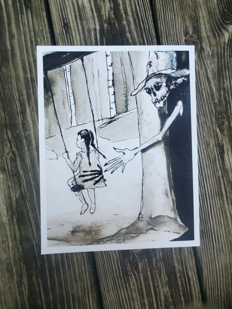 Spooky Monster Art Print, Foreboding Illustration, , Gothic ...