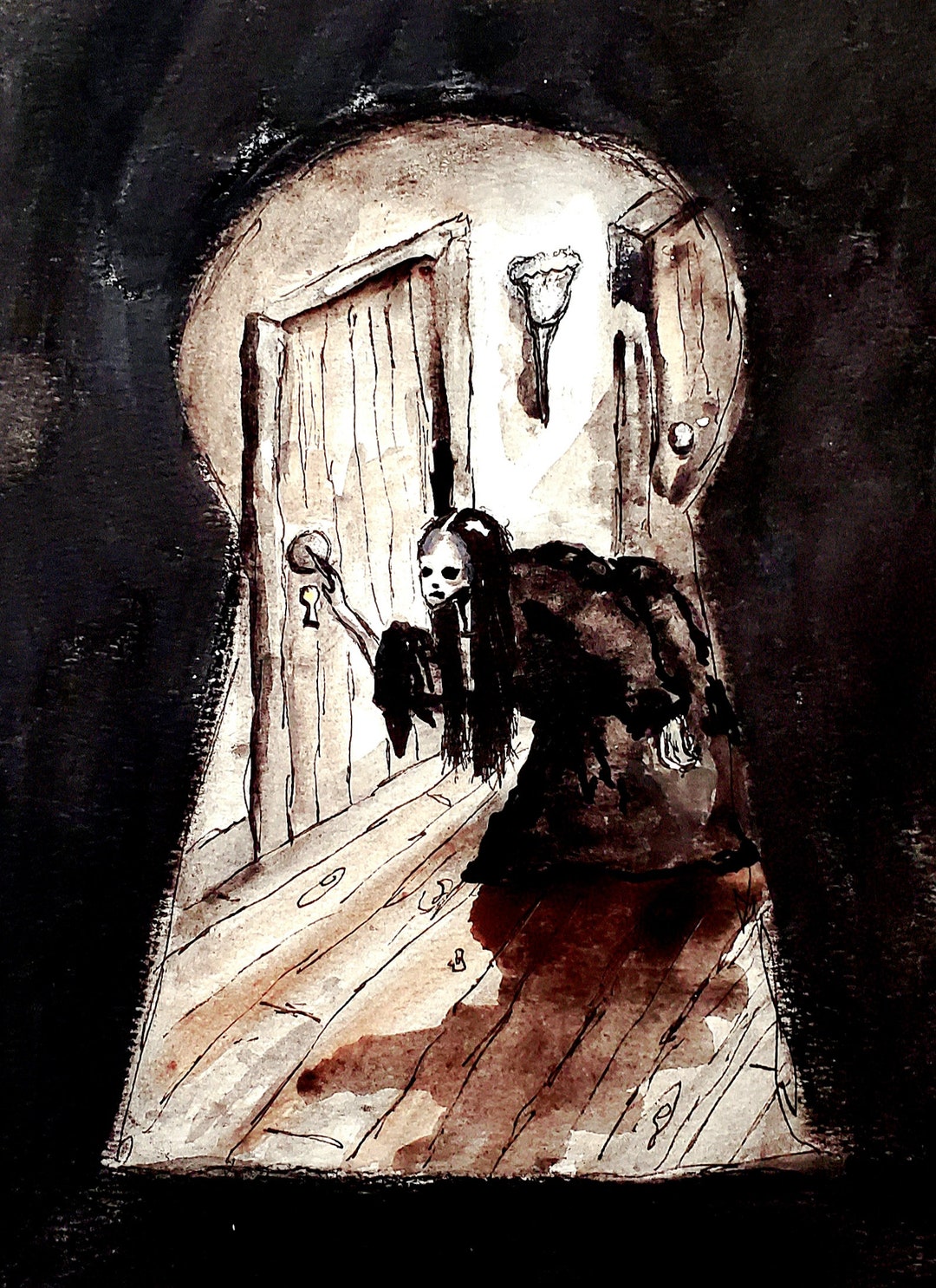 Spooky Hag Art Print, Spooky Illustration, Witch Art, Gothic ...