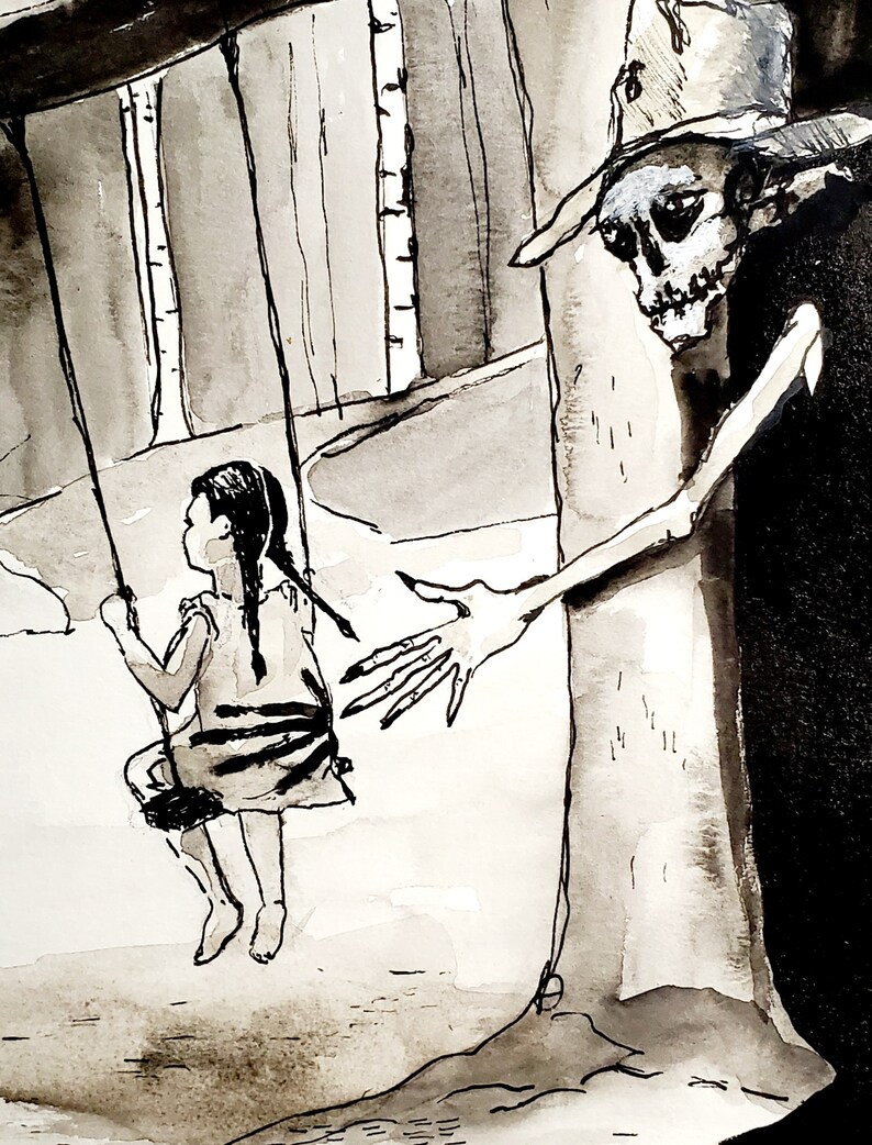 Spooky Monster Art Print, Foreboding Illustration, , Gothic ...