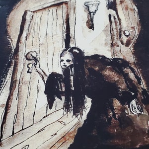 Spooky Hag Art Print, Spooky Illustration, Witch Art, Gothic ...