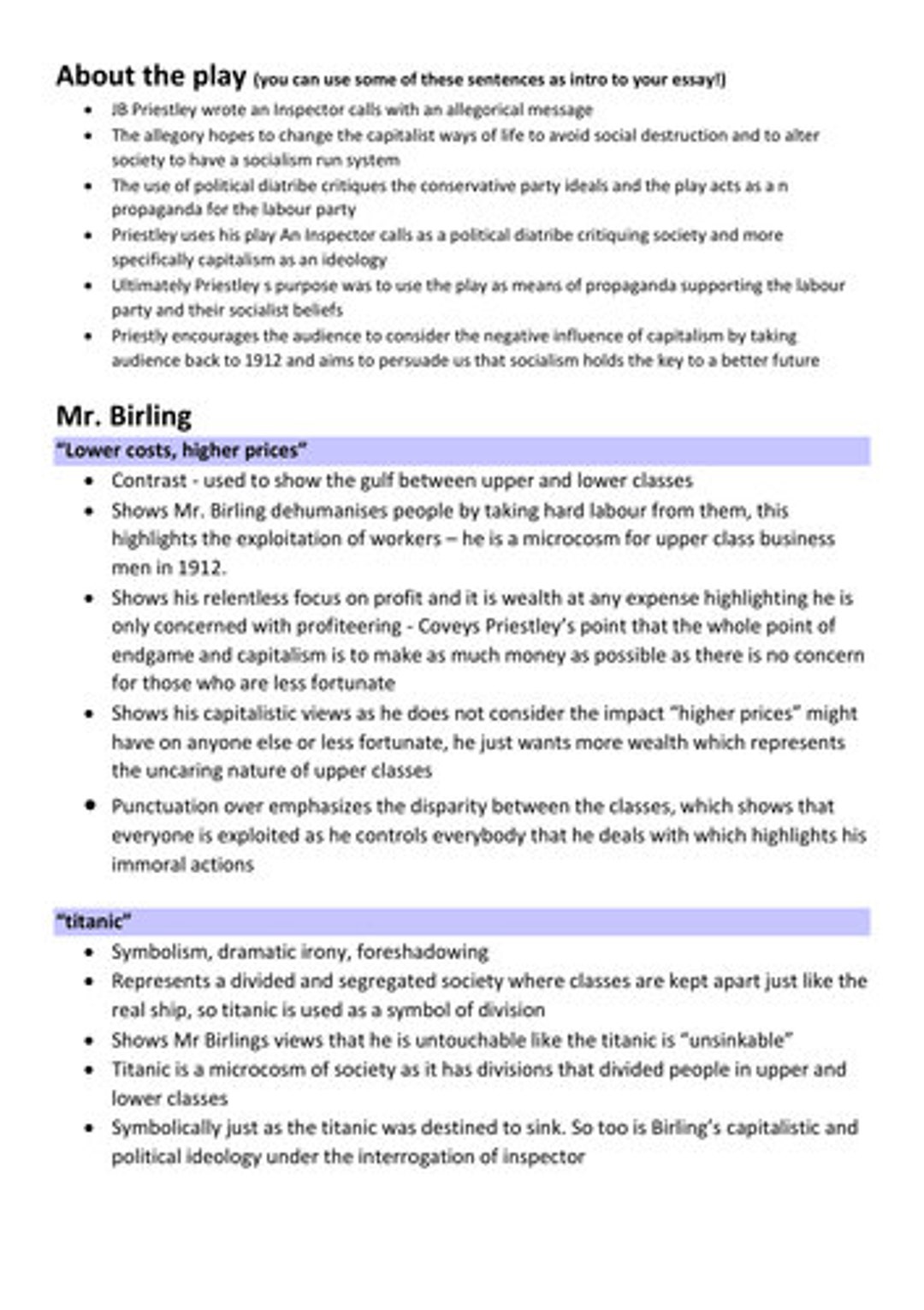 Inspector Calls Grade 9 Quotes With Analysis - Etsy Inspector Calls Grade 9 Quotes With Analysis - Etsy
