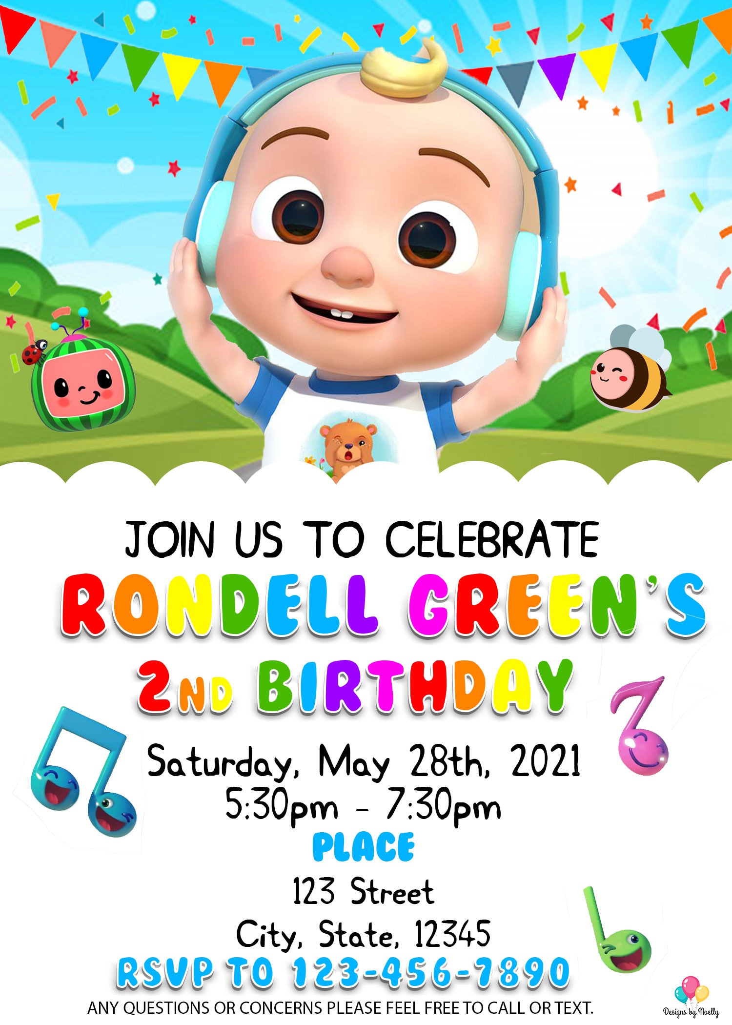 Printable Cocomelon Invitation