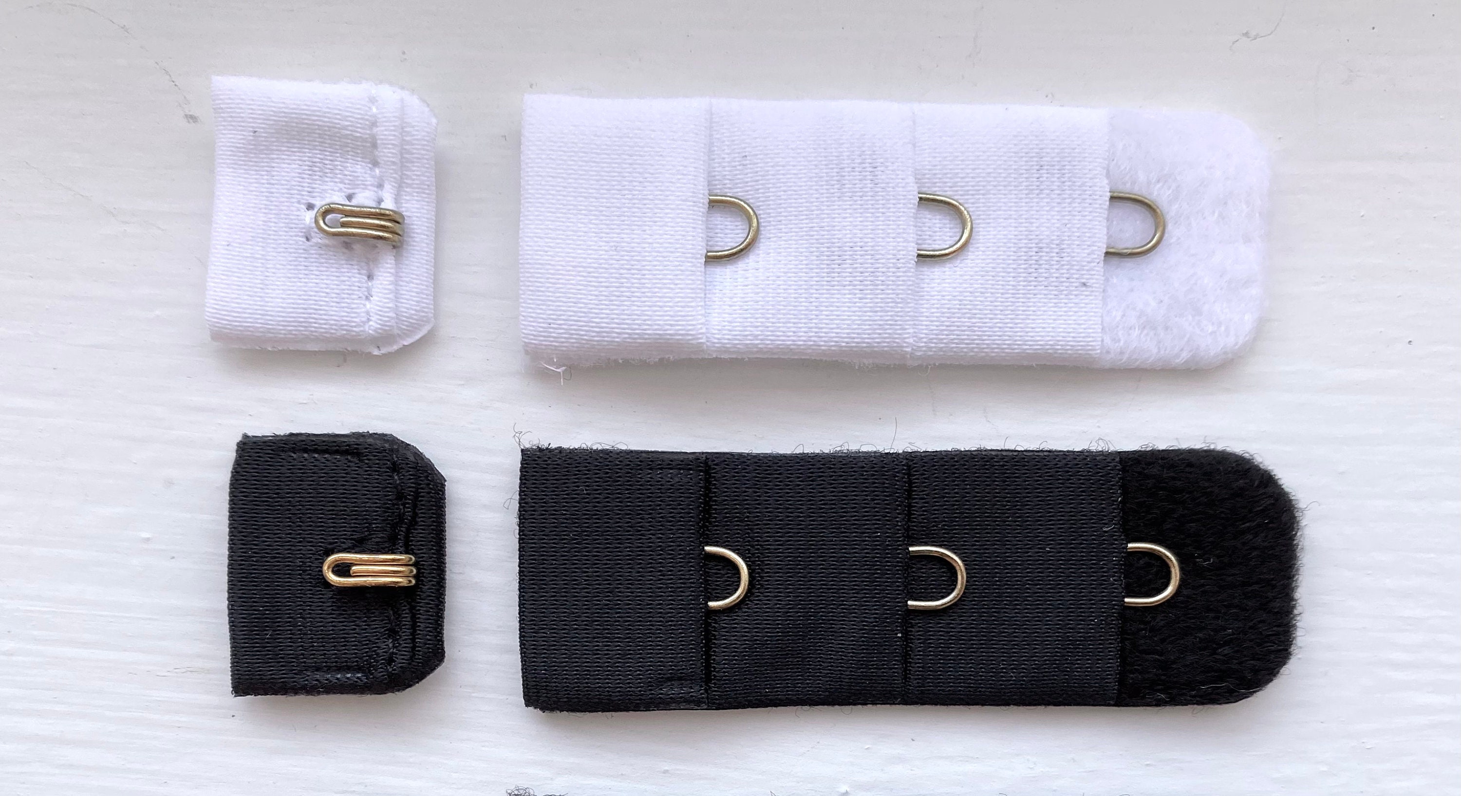 Bra Hook and Eye Set, 1x3 Plush Back Lingerie Fastener, 1 Row Bra ...