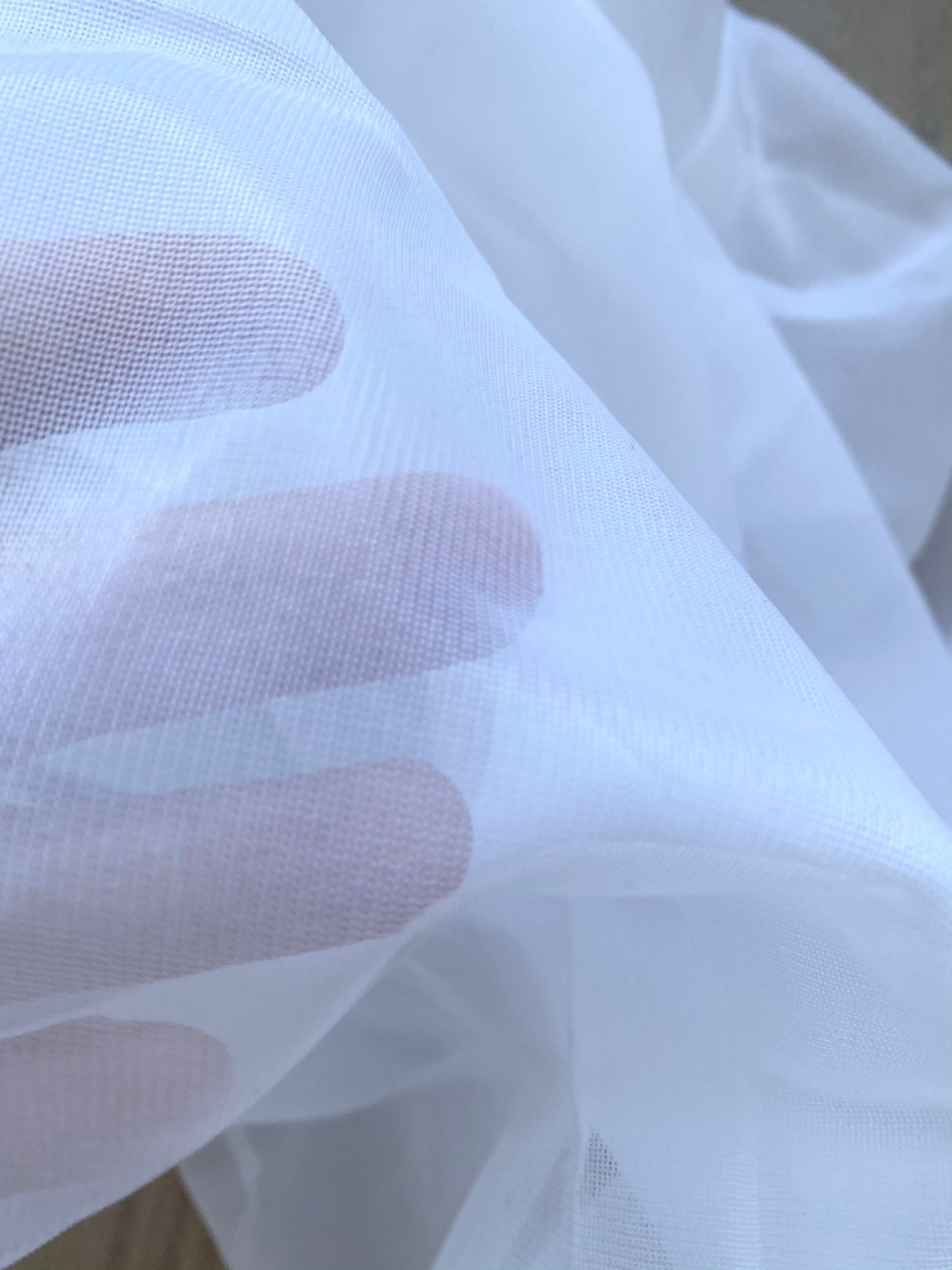 Sheer Cup Lining / Marquisette Mesh - for Bra / Lingerie Making White ...