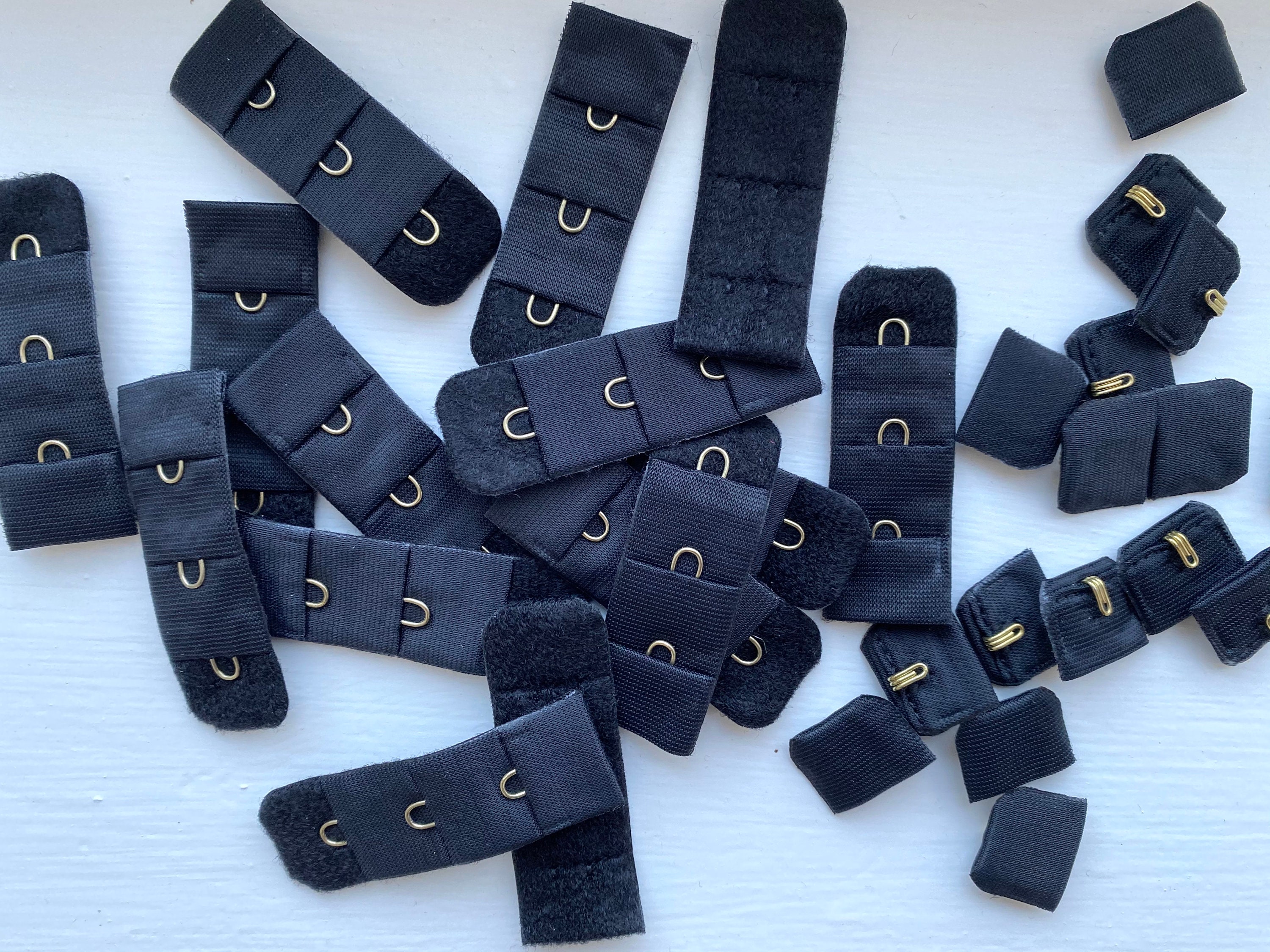 Bra Hook and Eye Set, 1x3 Plush Back Lingerie Fastener, 1 Row Bra ...