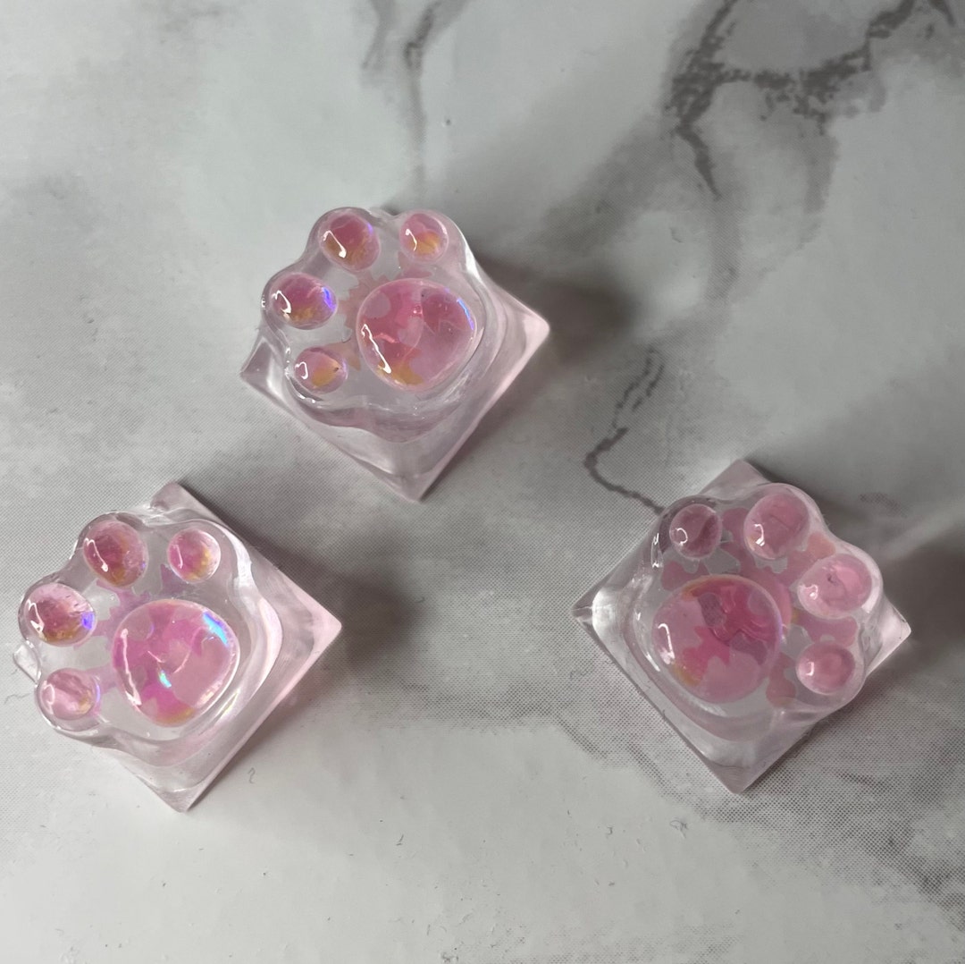 Pink Soft Paws & Iridescent Resin Paw Artisan Keycap Cherry - Etsy