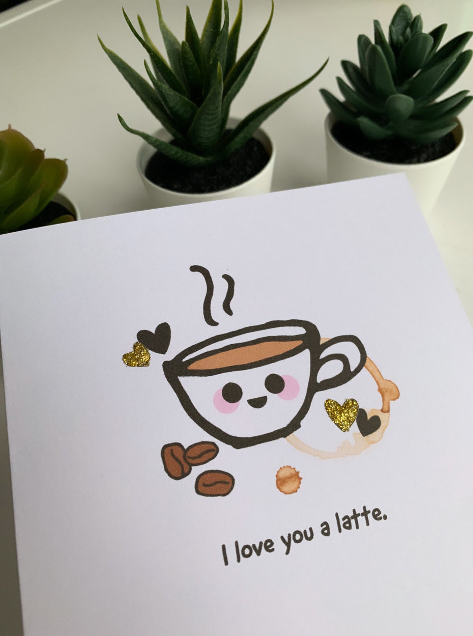 I Love You A Latte Valentine's Card - Etsy