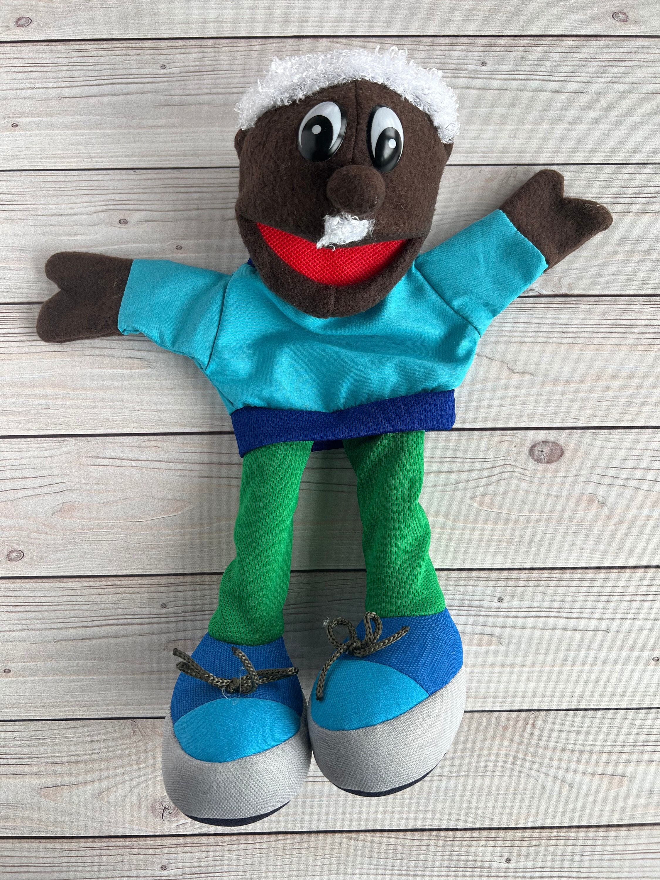 African American Grandpa Hand Puppet Movable Mouth, Full Body, Speech ...