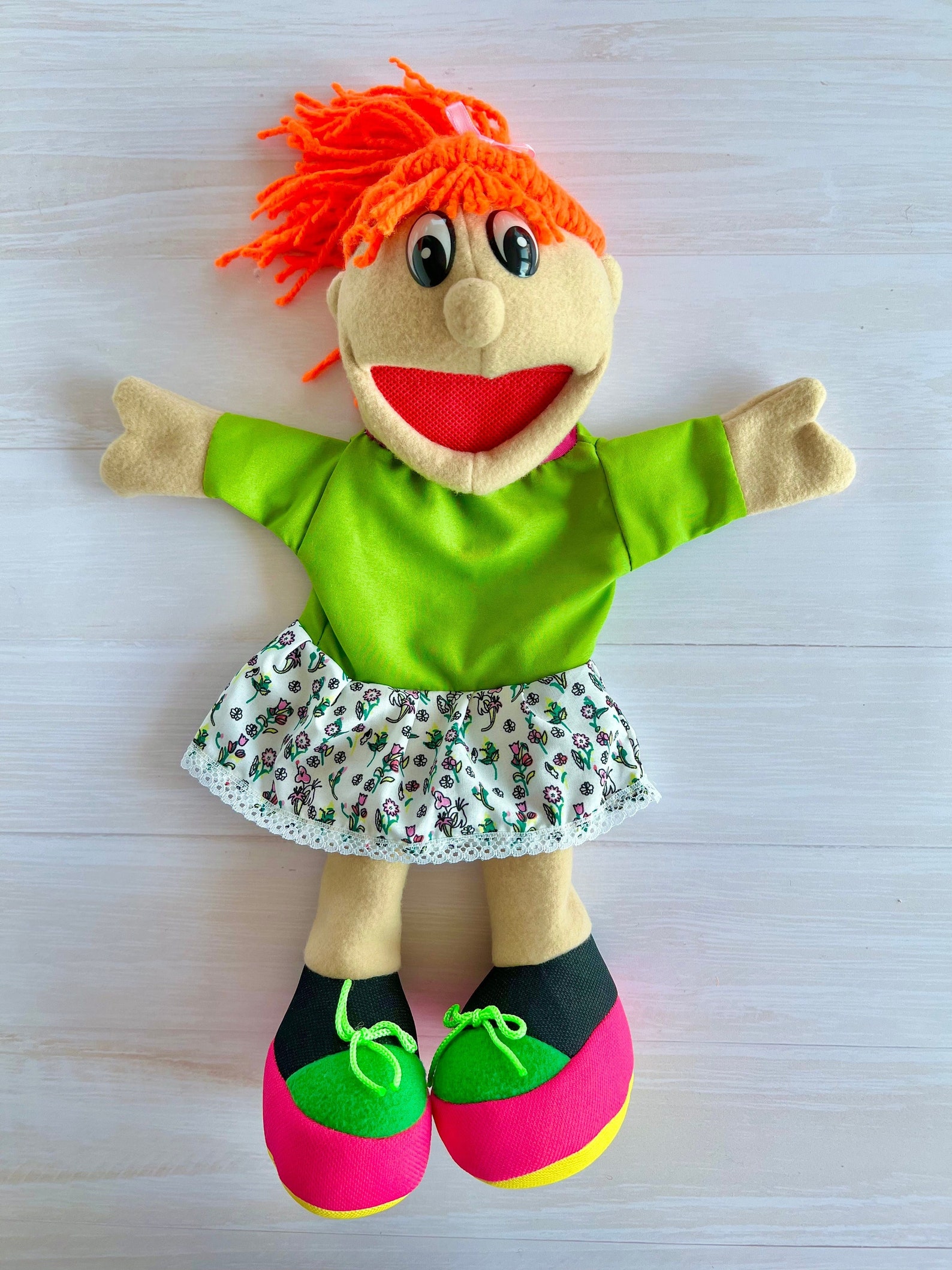 Latina Ginger Girl Hand Puppet Full Body With Movable Mouth, Teacher ...