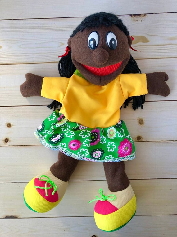 African American Girl Hand Puppet Movable Mouth-speech Therapy | Etsy