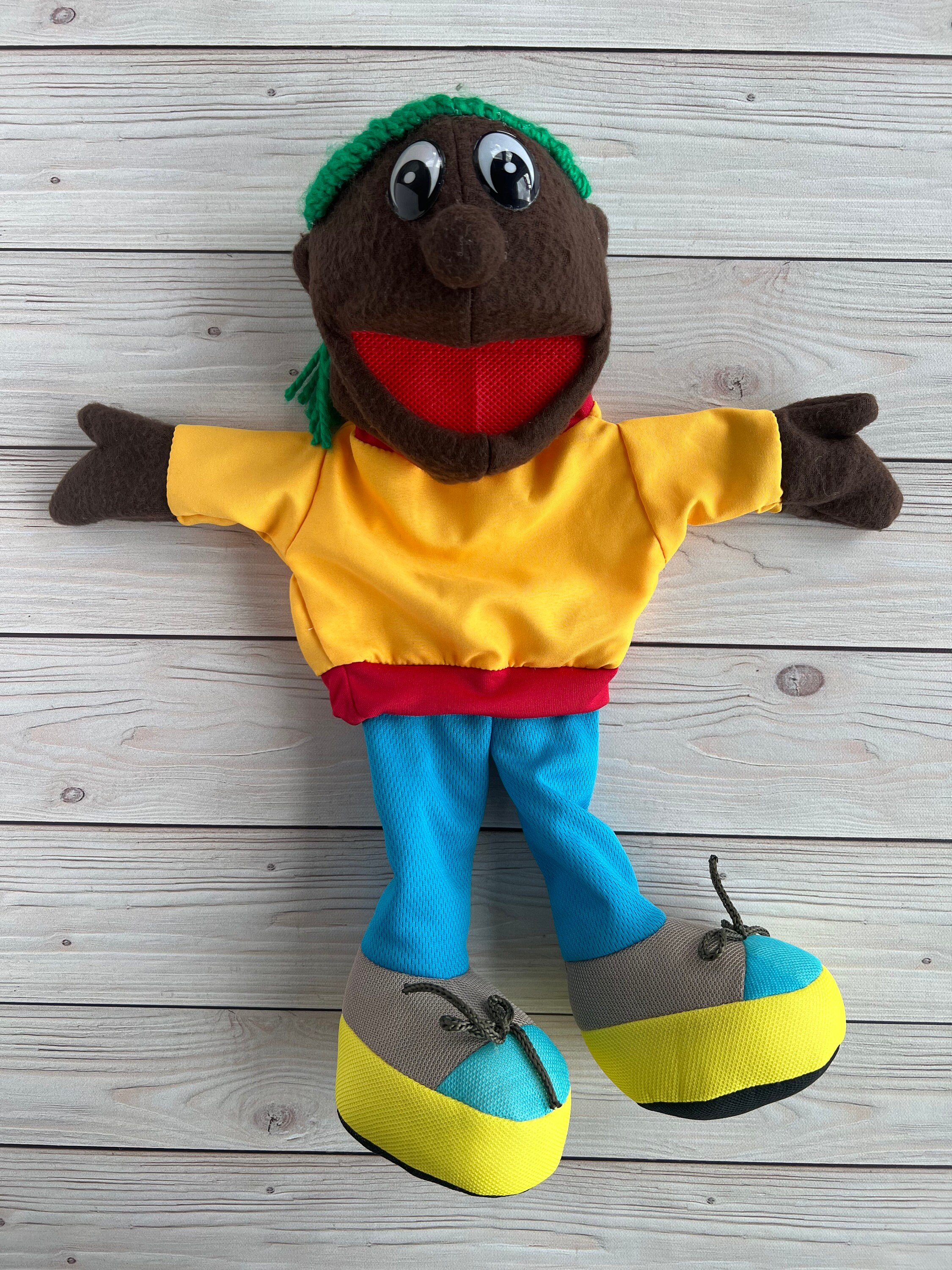 African American Boy Hand Puppet Movable Mouth Speech Therapy - Etsy