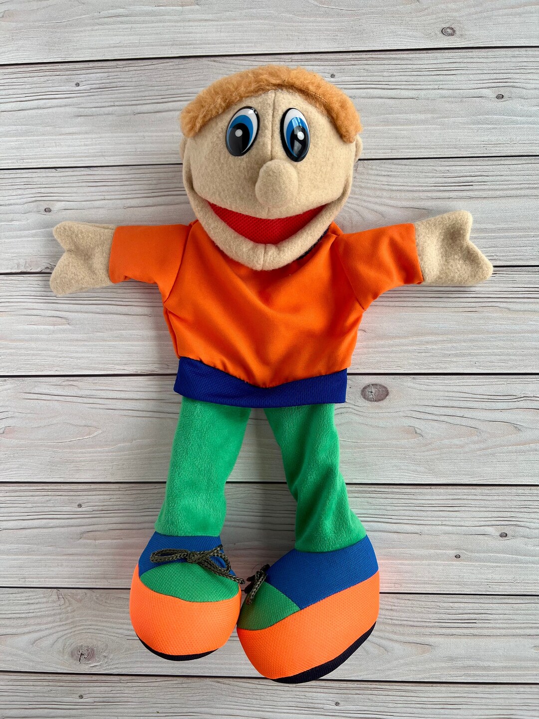 Boy Hand Puppet, Movable Mouth, Interactive Learning Toy. Blue Eyes - Etsy