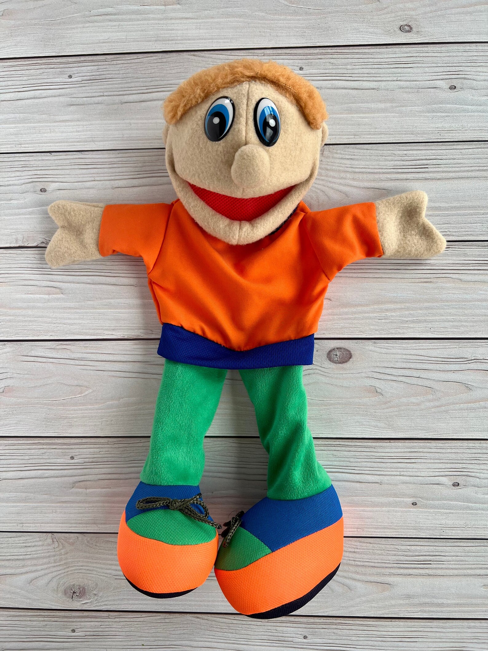 Boy Hand Puppet, Movable Mouth, Interactive Learning Toy. Blue Eyes - Etsy