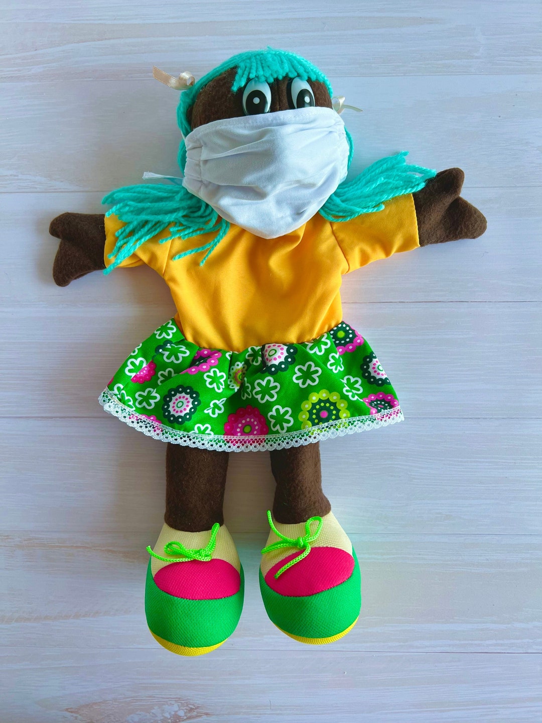 African American Girl Hand Puppet for Kids, Teacher Tools ...