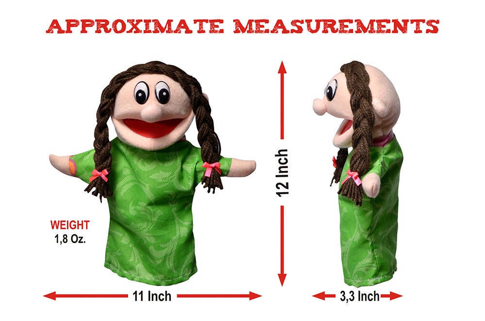 Girl Hand Puppet Brown Hair, Interactive Children's Toys, Baby Learning ...