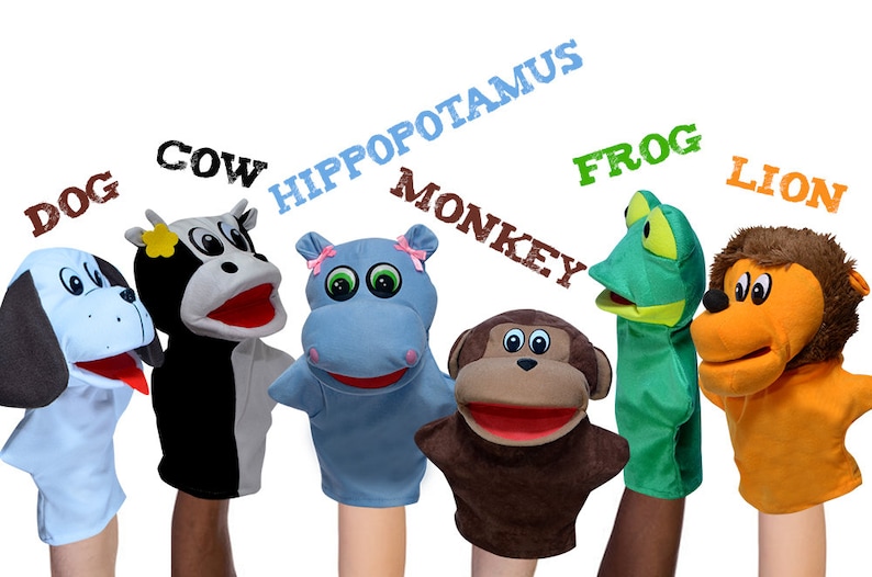 Monkey Hand Puppet / Zoo Animal Hand Puppets - Half Body - Working ...