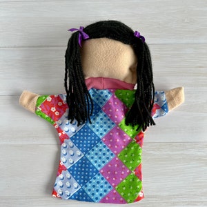 Girl Hand Puppet - Black Hair, Interactive Children's Toys, Baby ...
