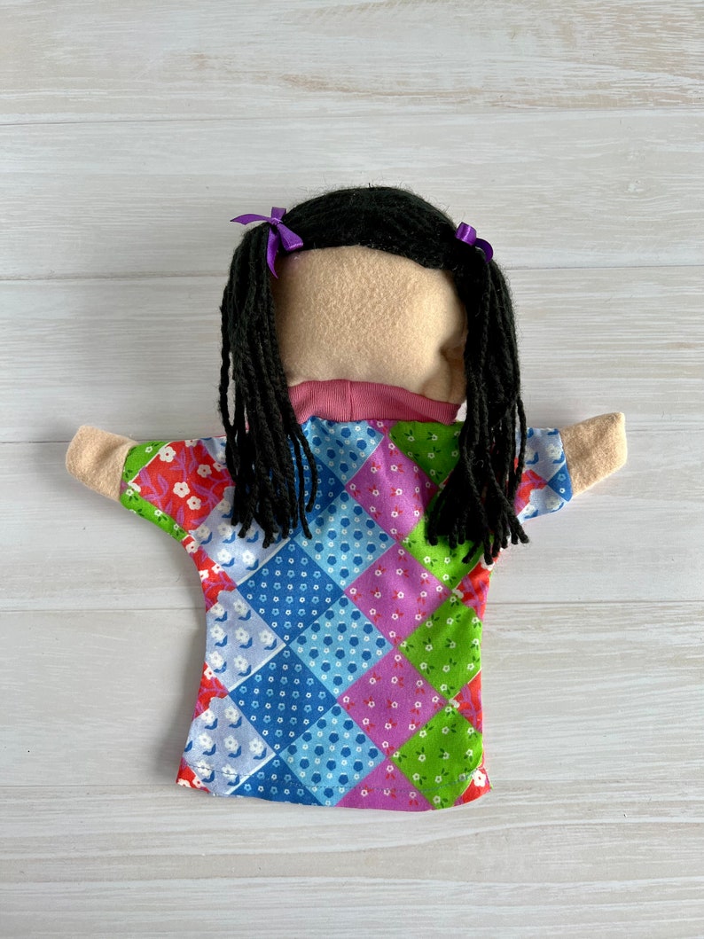 Girl Hand Puppet - Black Hair, Interactive Children's Toys, Baby ...