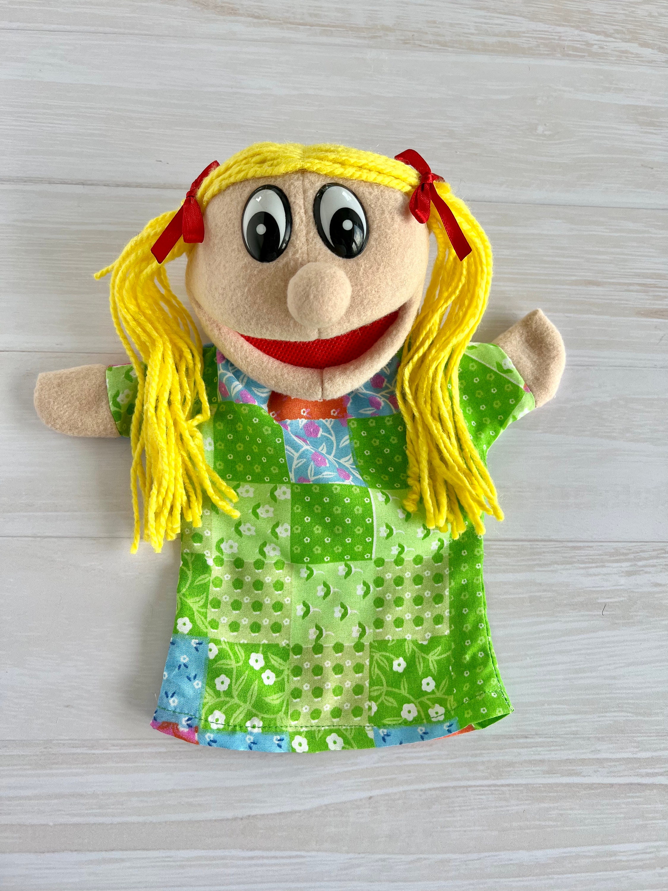 Girl Hand Puppet, Movable Mouth, Interactive Felt Toy - Etsy