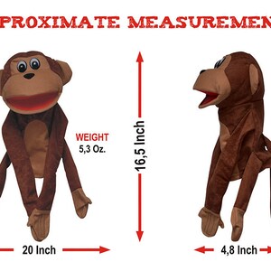 Monkey Hand Puppet / Zoo Animal Hand Puppets - Full Body - Working ...