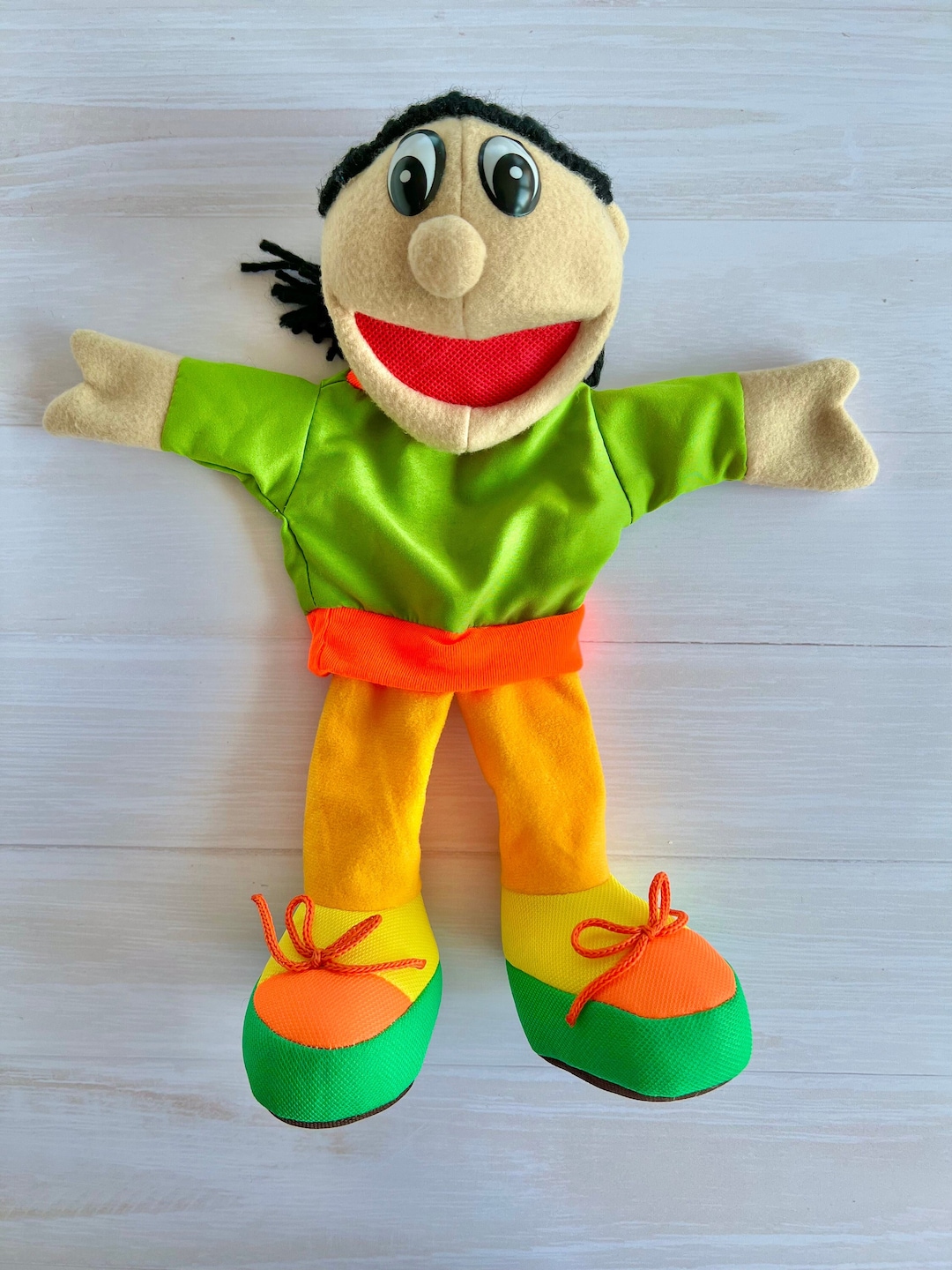 Boy Hand Puppet-black Hair, Baby Learning, Teacher Tools, Homeschooling ...