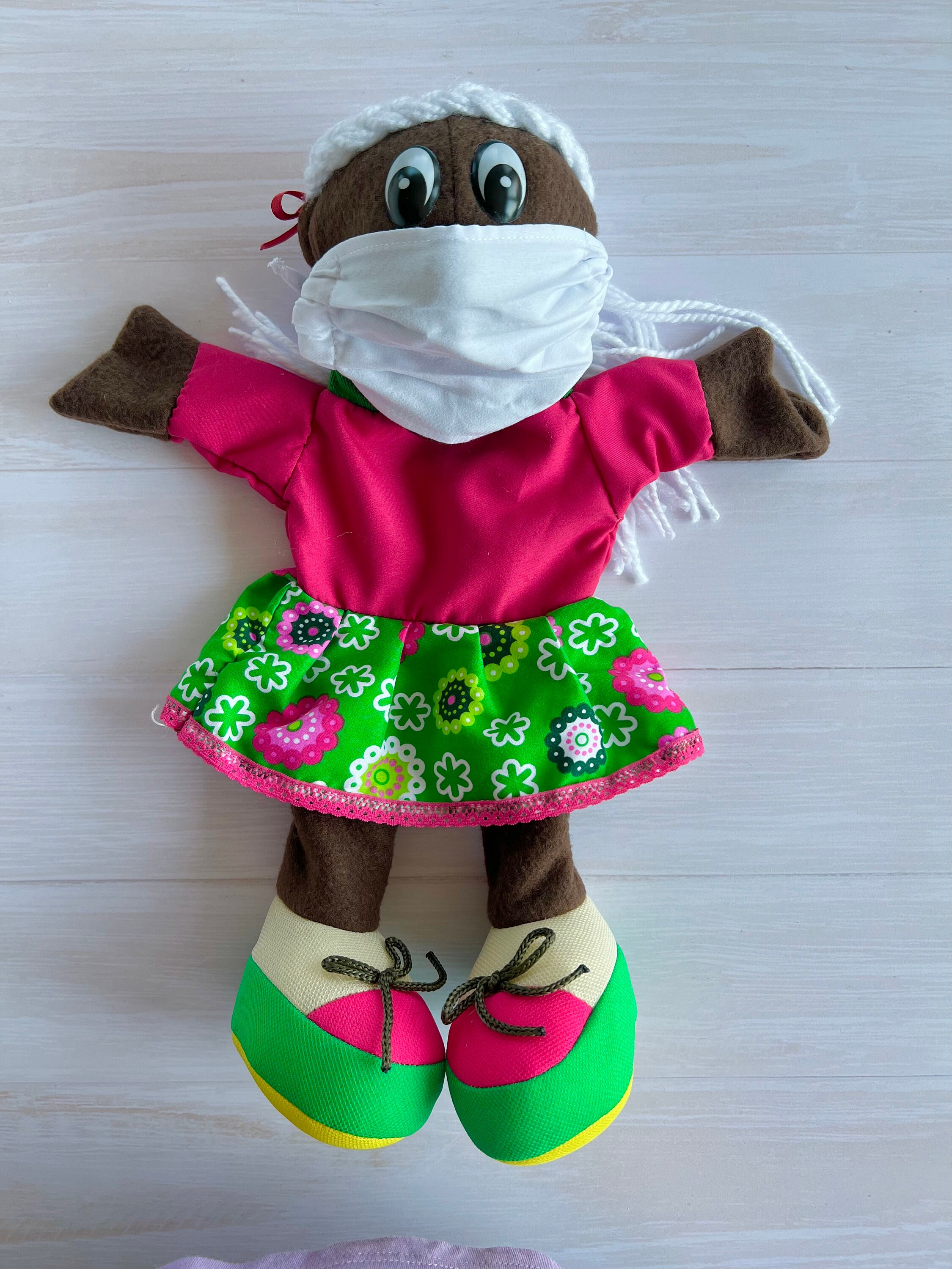 African American Girl Hand Puppet Movable Mouth-speech Therapy ...