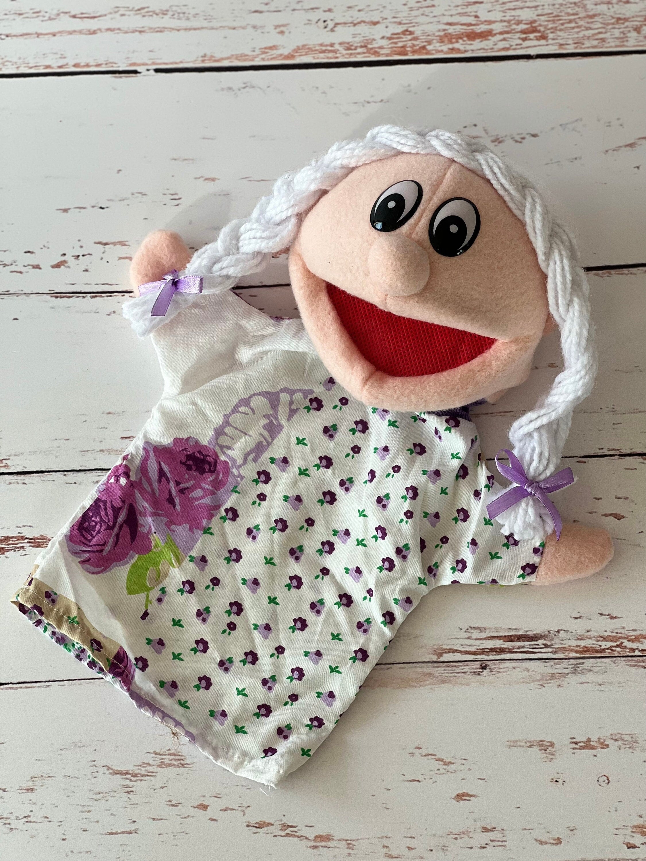 Grandma Felt Hand Puppet for Kids, Interactive Childrens Toys, Baby ...