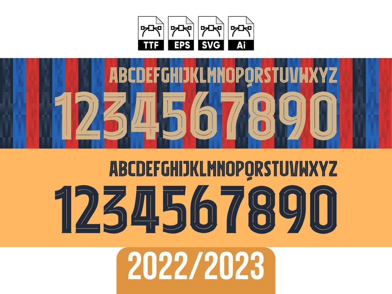 Jersey Font Barcelone 2022/2023 police FCB police de maillot - Etsy France