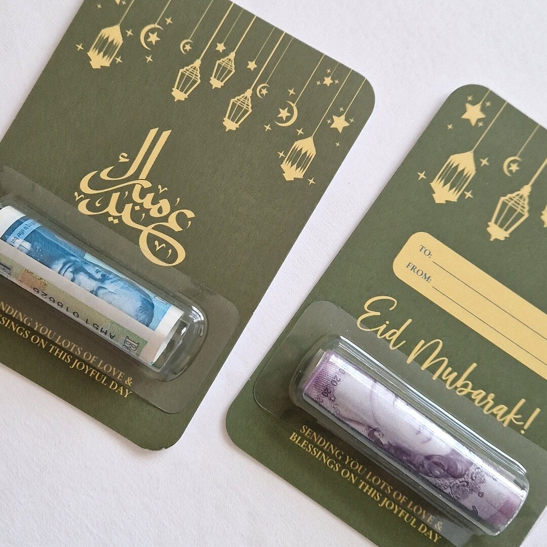 Eid Mubarak Money Card, Eid/eidi Money Holder | Eid Money Gift, Green ...
