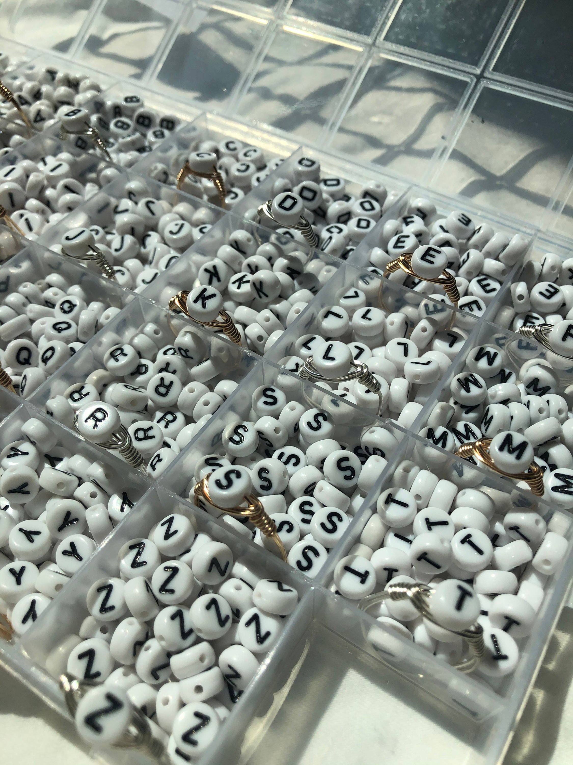 SILVER/GOLD Custom Letter Ring Initial Ring Personalized | Etsy