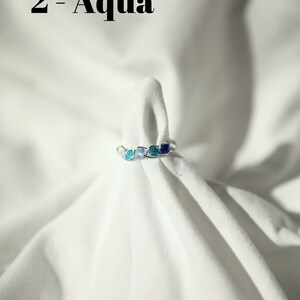 Custom Braided Bicone Crystal Rings Customizable, Rainbow, Colorful ...