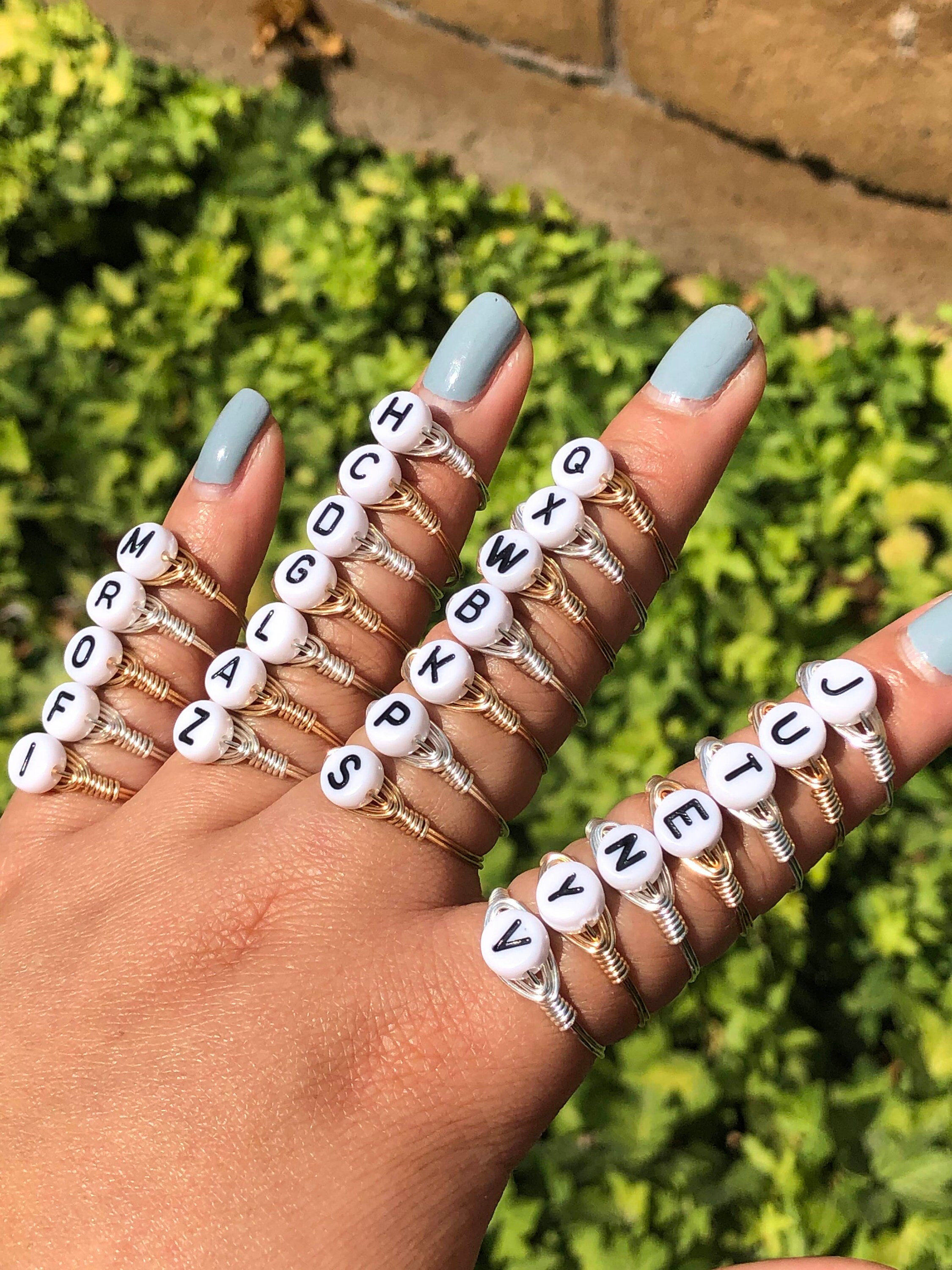 SILVER/GOLD Custom Letter Ring Initial Ring Personalized | Etsy