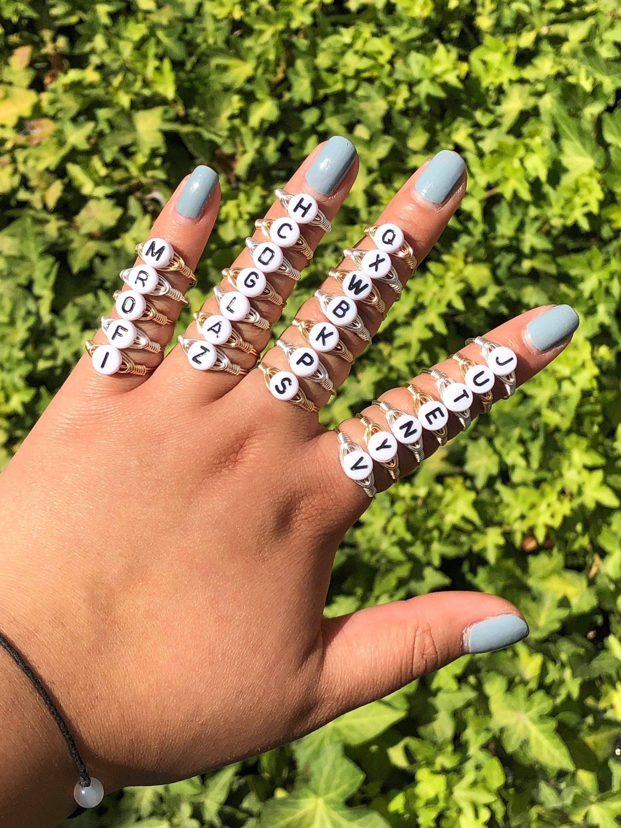 SILVER/GOLD Custom Letter Ring Initial Ring Personalized | Etsy