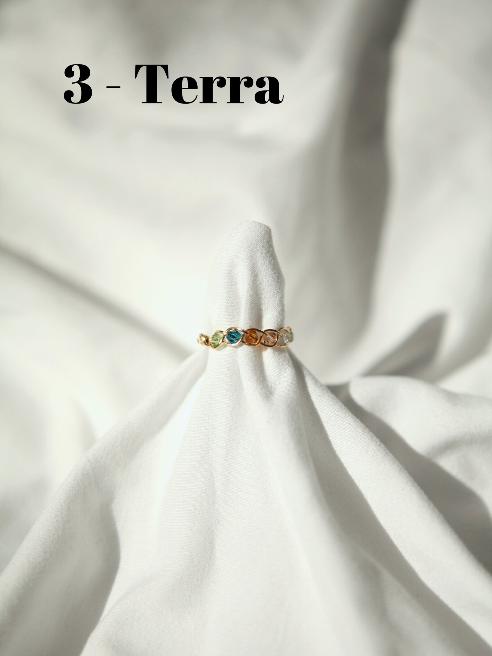 Custom Braided Bicone Crystal Rings Customizable Rainbow - Etsy