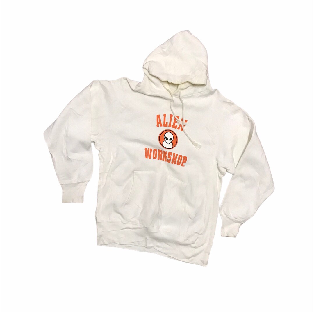 Super Rare Vintage 90s Alien Workshop Hoodie Jumper Pullover Large Size ...