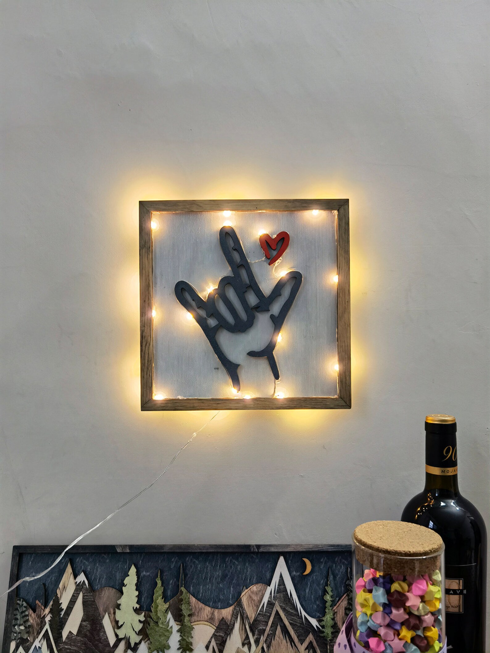 Wooden ASL I Love You Signsign Language Decorlove&peace Hand - Etsy